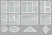Realistic Glass Windows Set Vector | Decorative Illustrations ...
