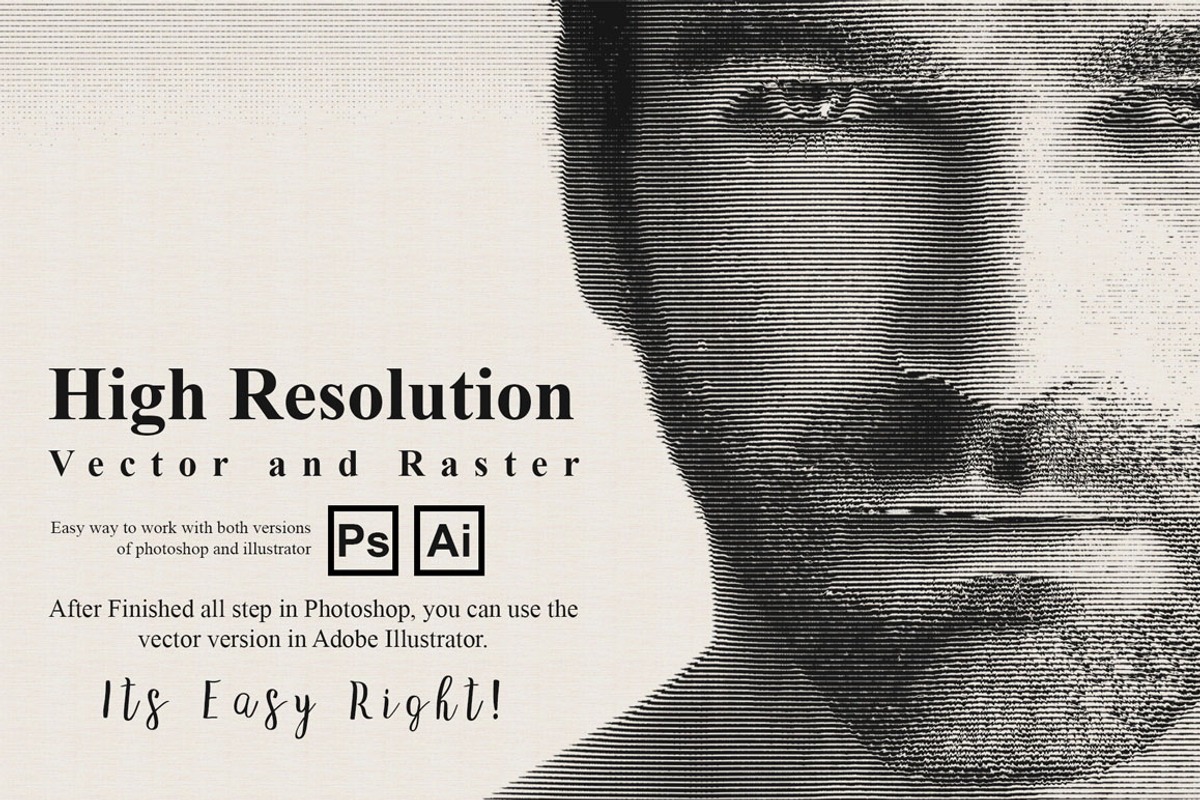 Money Engraving Photoshop Action, an Action Add-On by designvillage