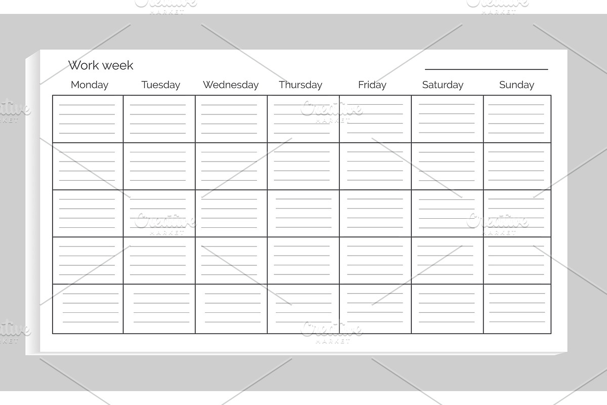 Work Week with Empty Space Vector, an Object Graphic by robuart ...