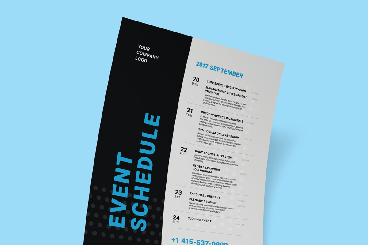 Schedule Event Poster Template, a Flyer Template by EDT.Graphics