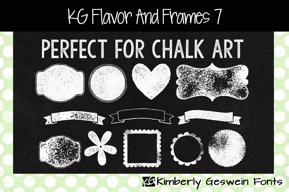 KG Flavor And Frames Seven, a Symbol Font by Kimberly Geswein Fonts
