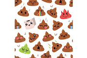 Kawaii poop characters seamless, a Texture Illustration by YummyBuum