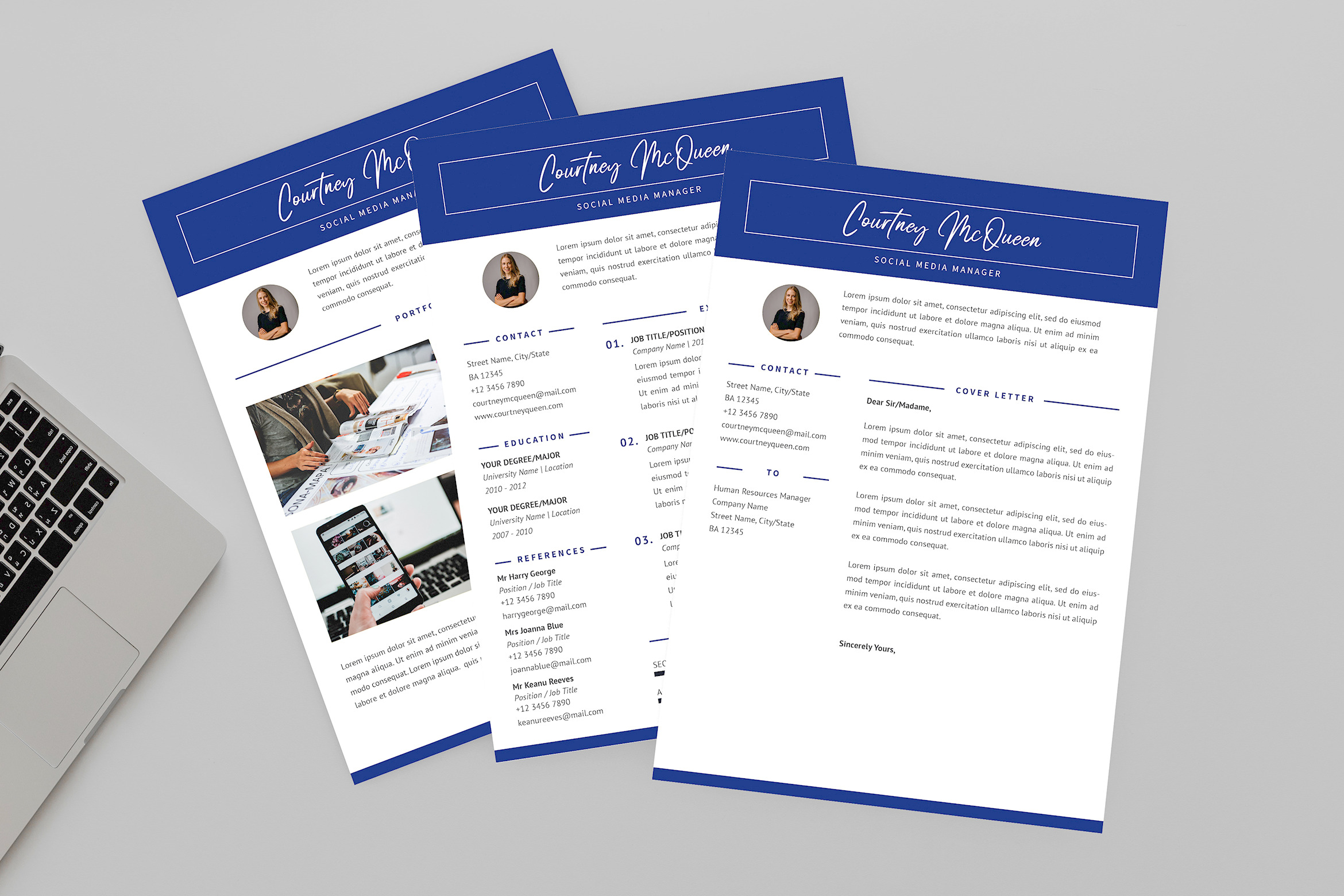 Courtney Social Resume Designer, a Resume Template by AQR Studio