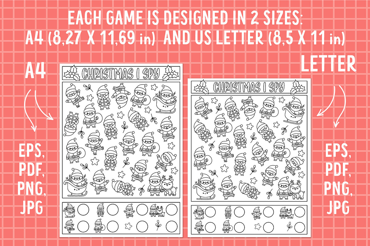 Kawaii Christmas Coloring Games, an Animal Illustration by Lexi Claus