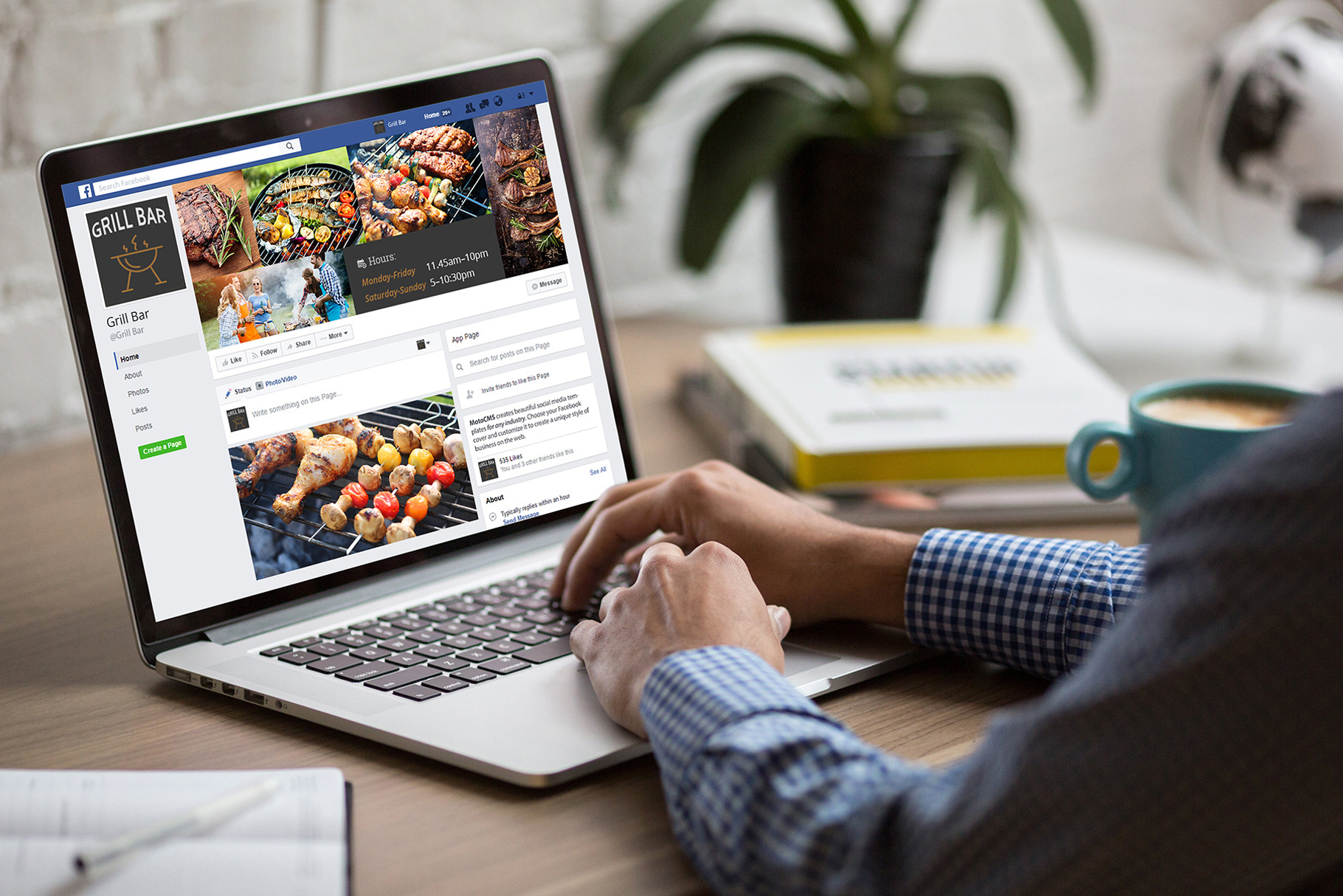 Facebook Cover For Grill Bar, a Social Media Template by MotoCMS