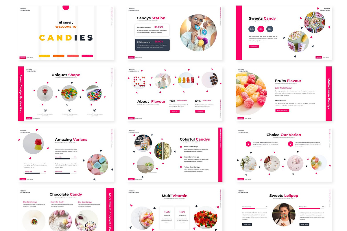Candies - Google Slides Template, a Presentation Template by AQR Studio