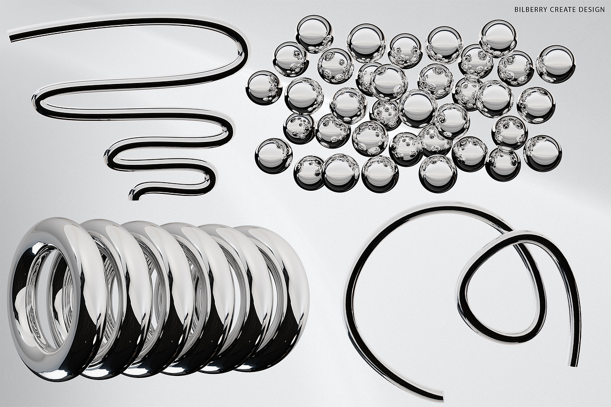 Chromatic 3D forms art set, an Object Graphic by BilberryCreates