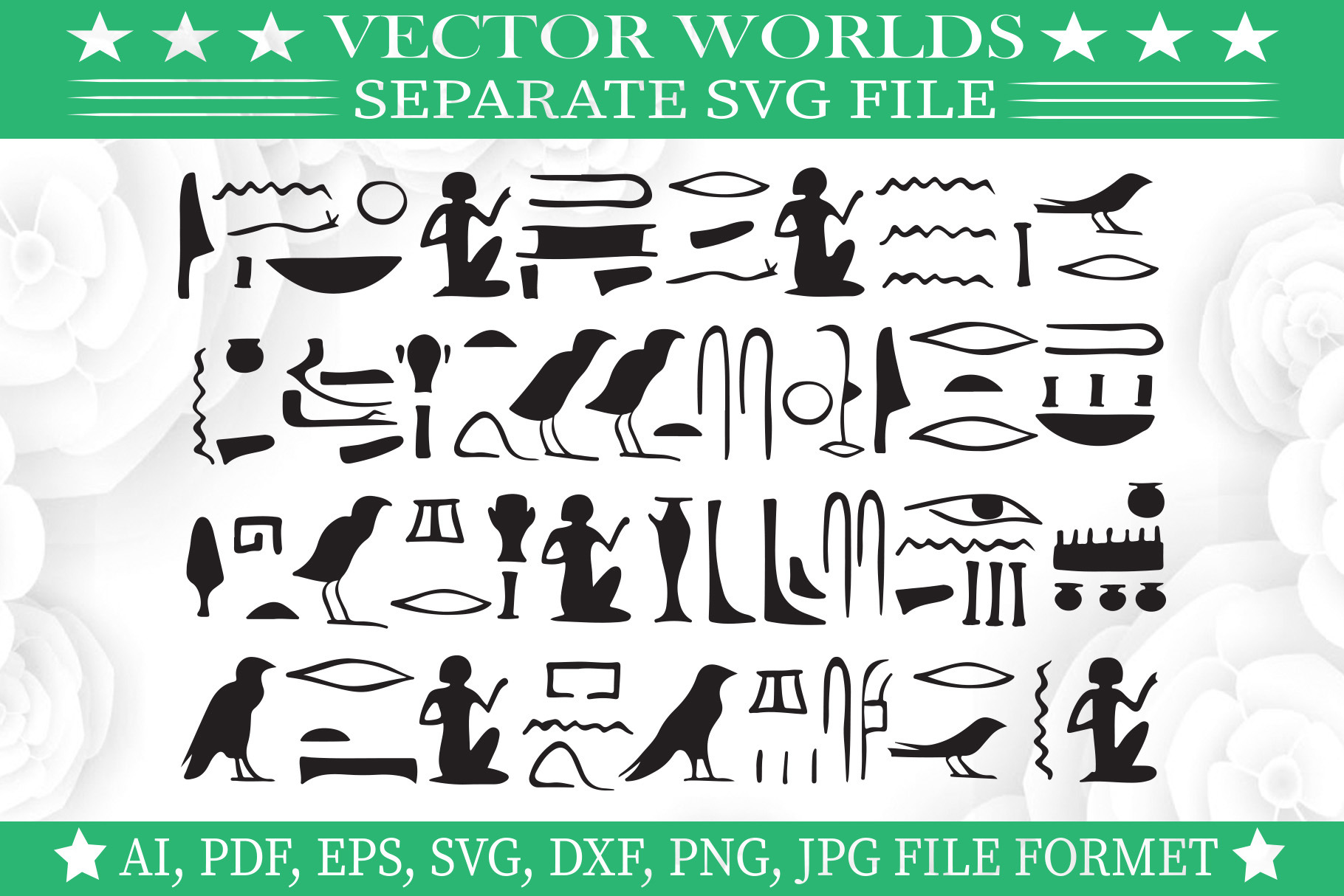 Egyptian Hieroglyphs SVG, Egypt SVG, an Object Graphic by VectorWorlds ...