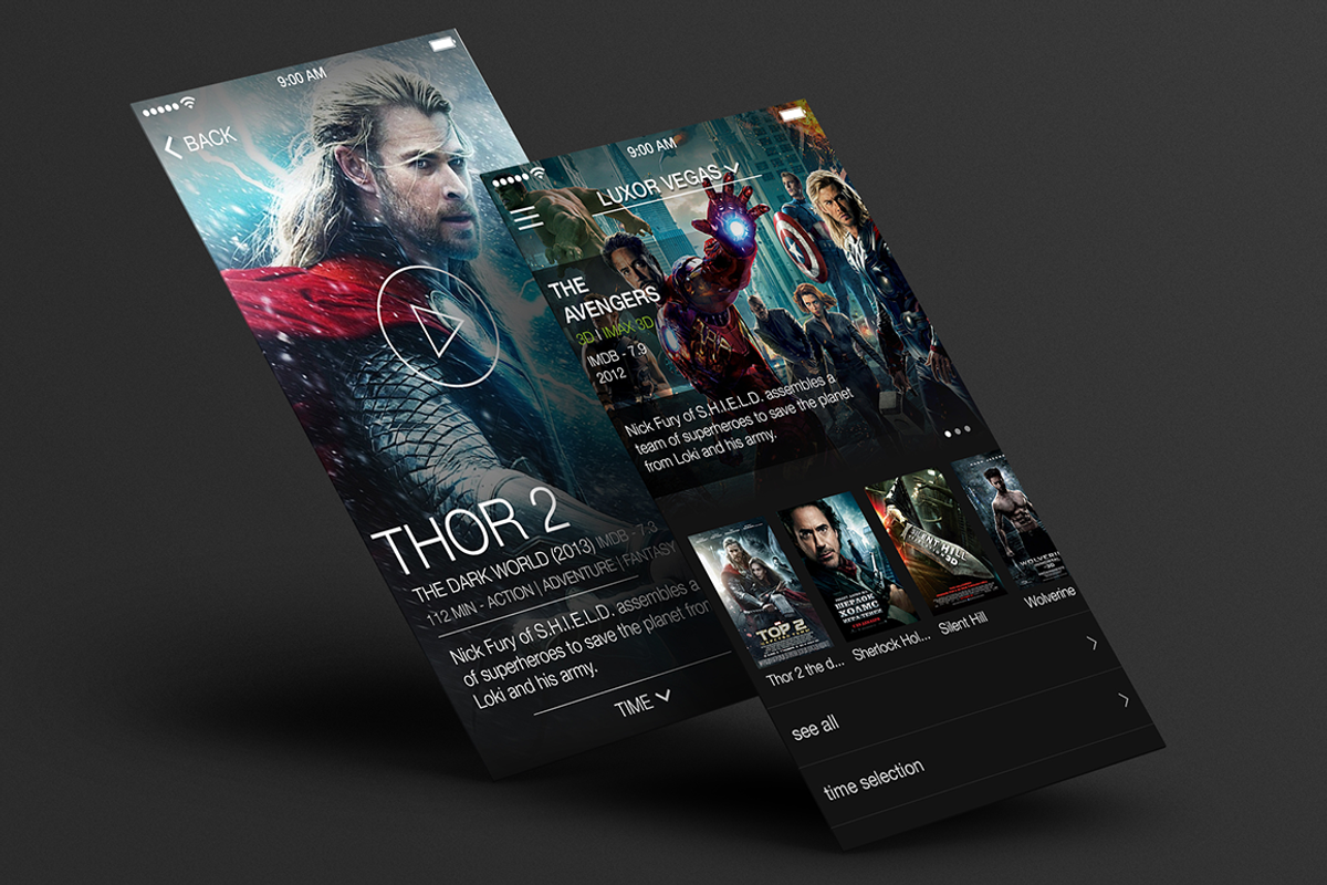 Cinema App UI, an App Template by ALEX BENDER UI STORE