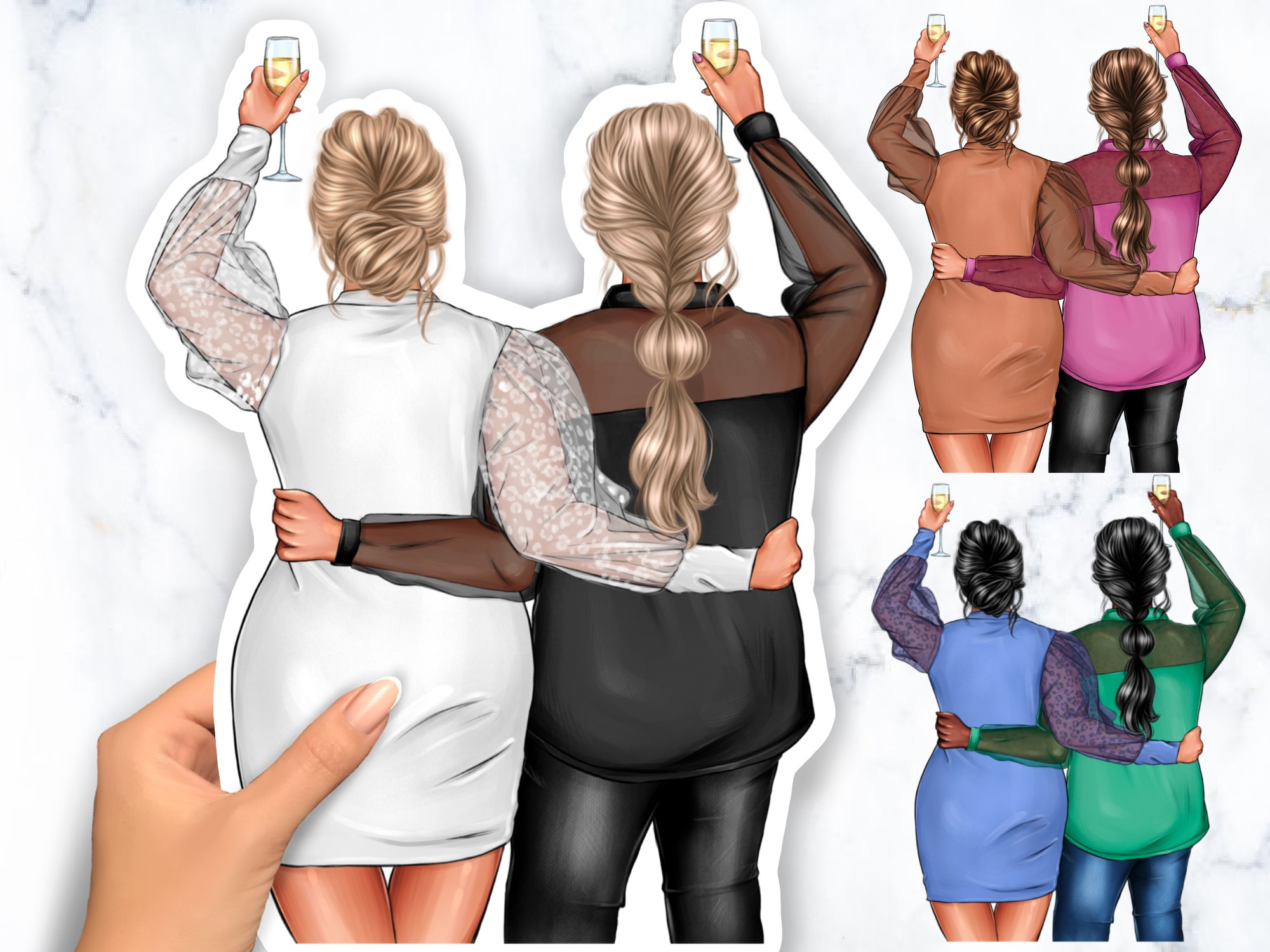Best friends big size +, a Person Illustration by Elenbushe