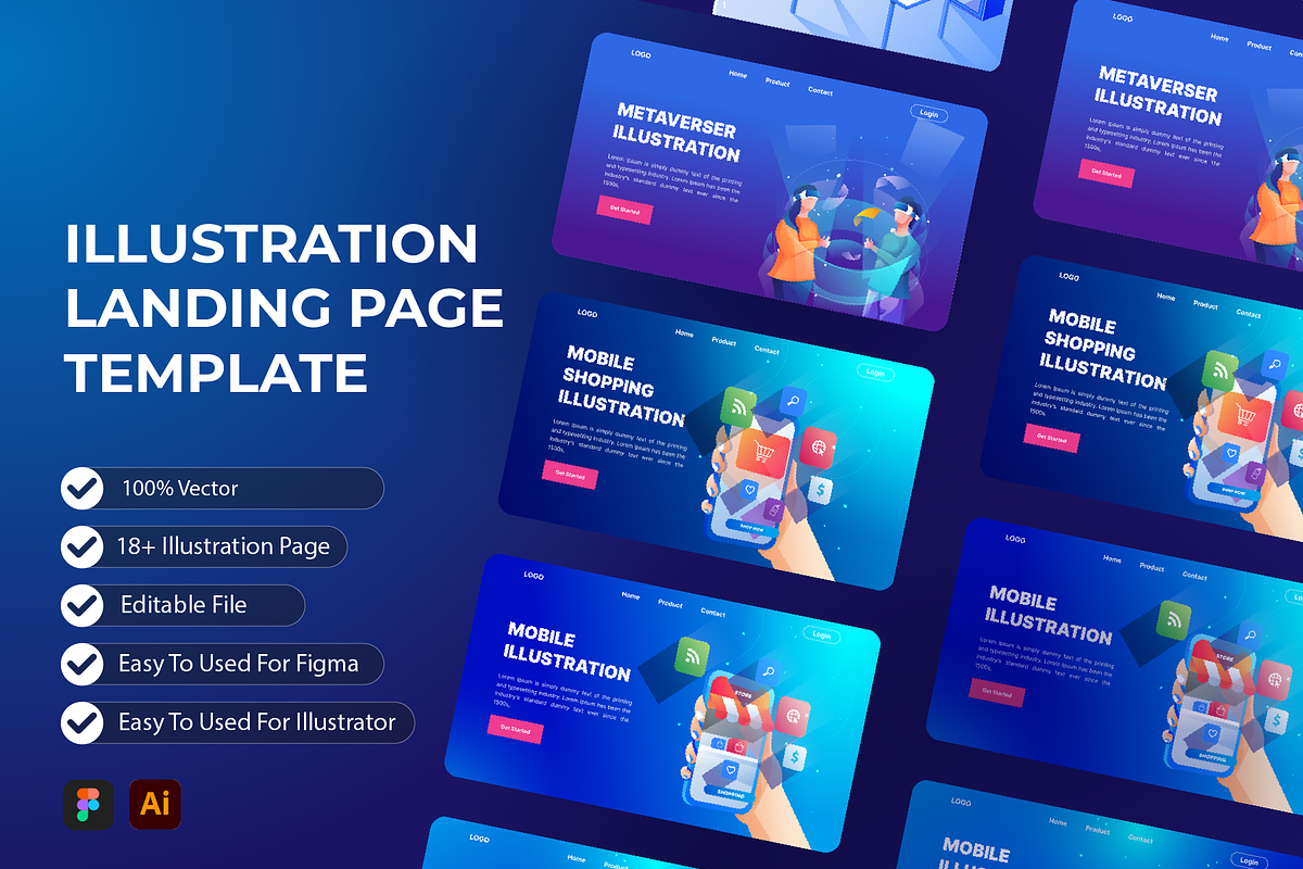 Modern Illustration Landing Page, a Landing Page Template by Pixel ...