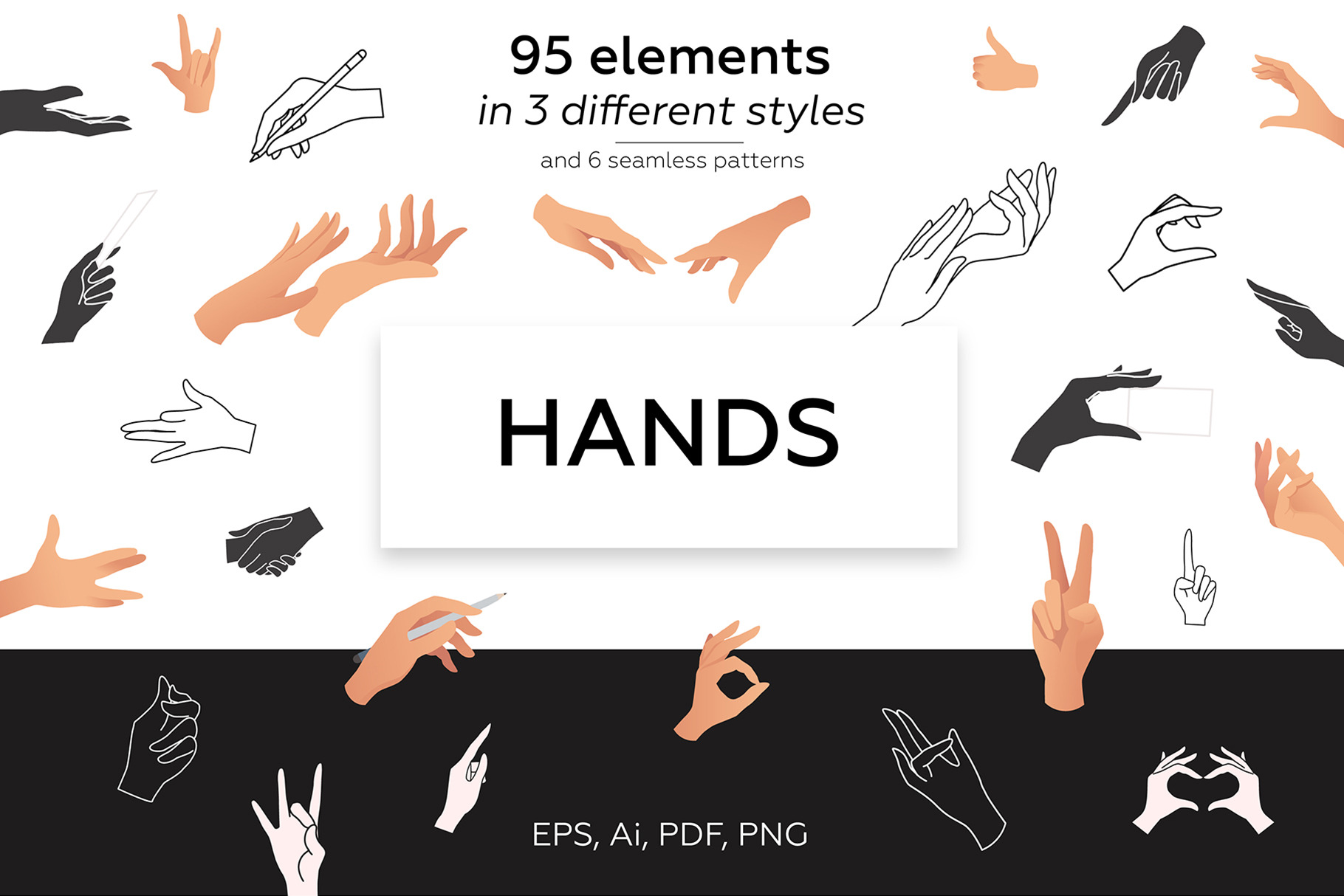 Hands, vector illustrations, an Illustration by Olesia_ig