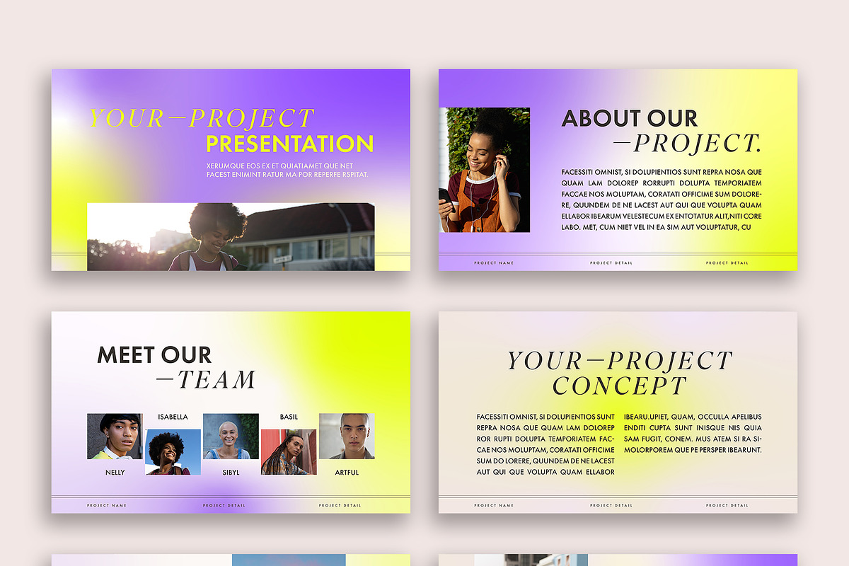 Pitch Deck with Purple and Yellow, a Presentation Template by wavebreak ...