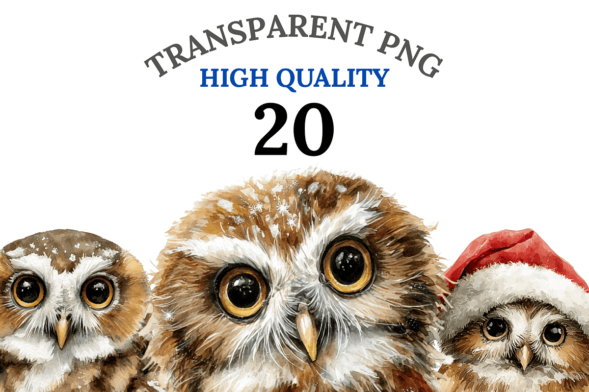 Christmas Owl Clipart Bundle