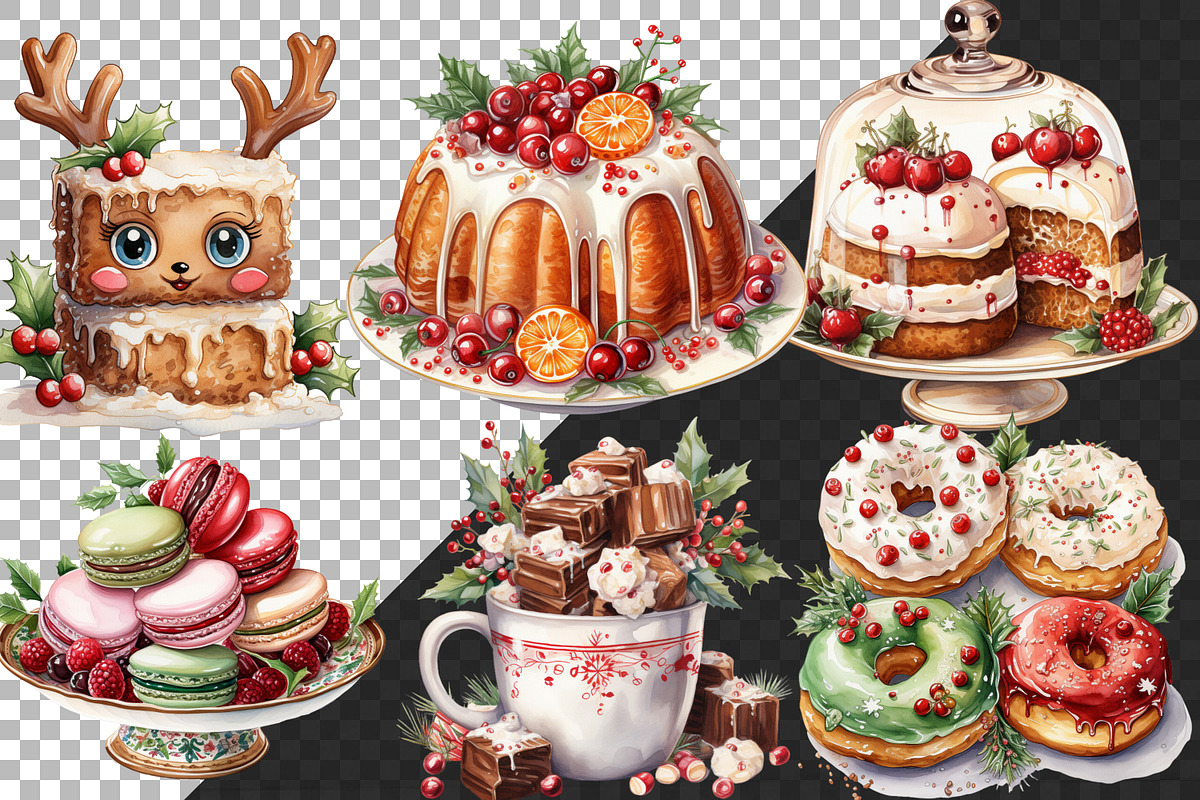 Christmas Sweets Clipart Bundle, a Food Illustration by NiiiNArt
