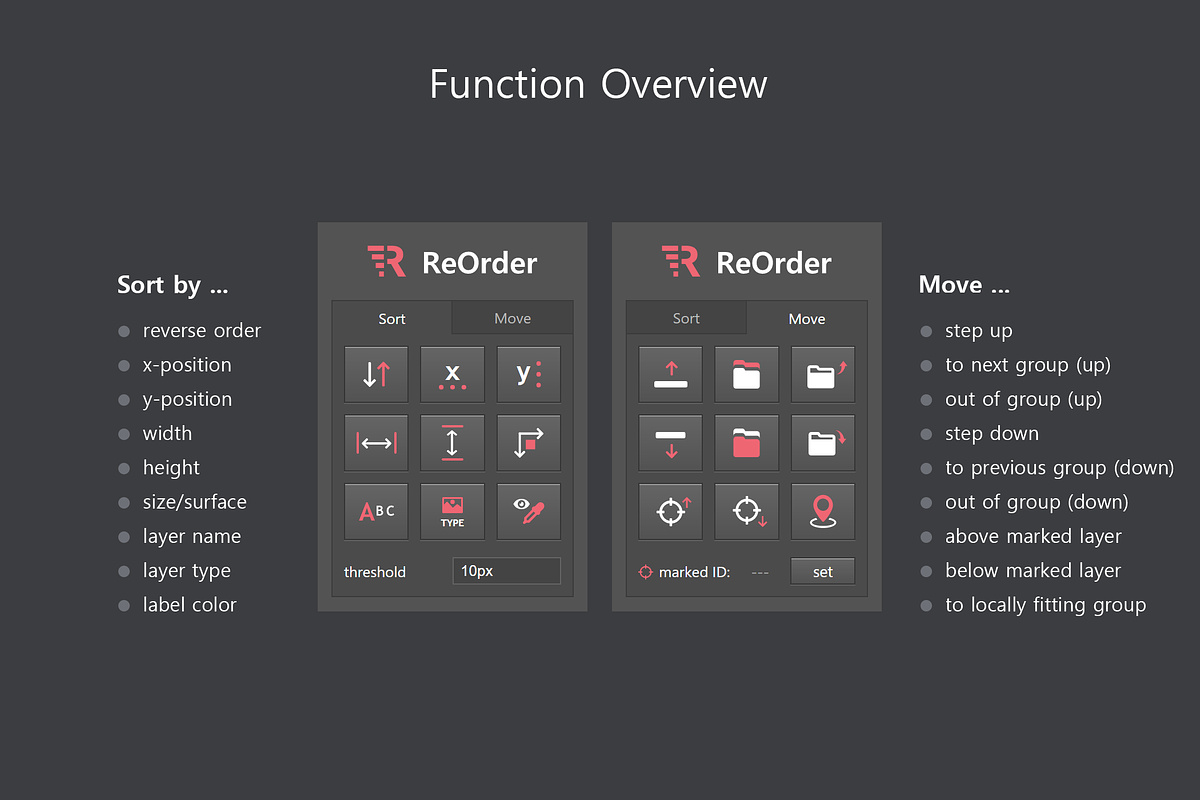 ReOrder - Layer Panel Sorting Kit, a Plug-in Add-On by h3design