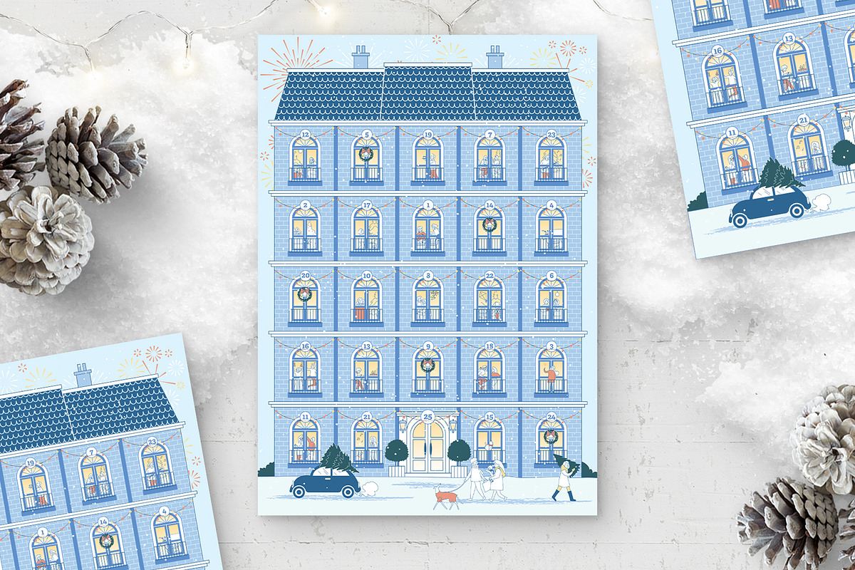 Christmas Advent Calendar Design, a Poster Template by BrandPacks