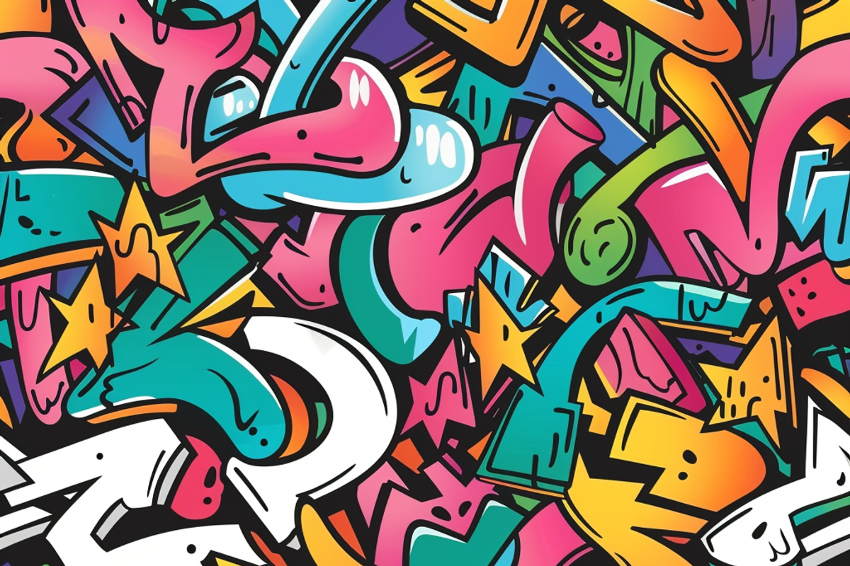 90s Graffiti Pattern