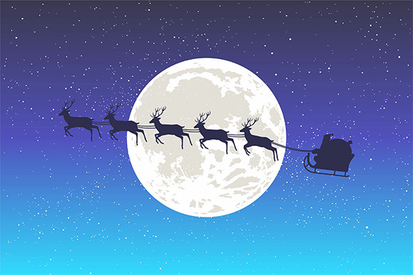 Santa And The Moon, a Background Graphic by Volyk