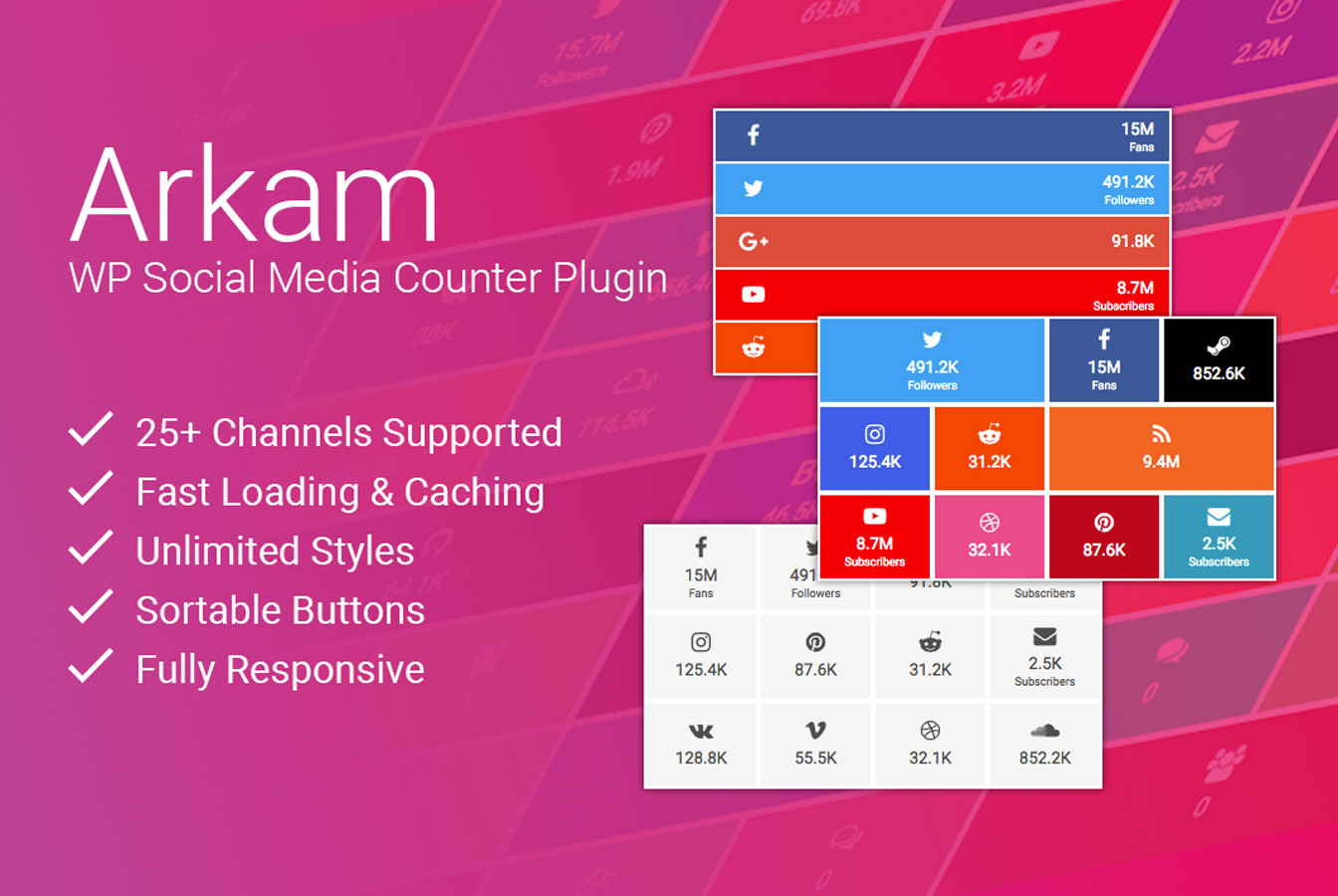 Social Media Counters for WordPress, a WordPress Template by Themient