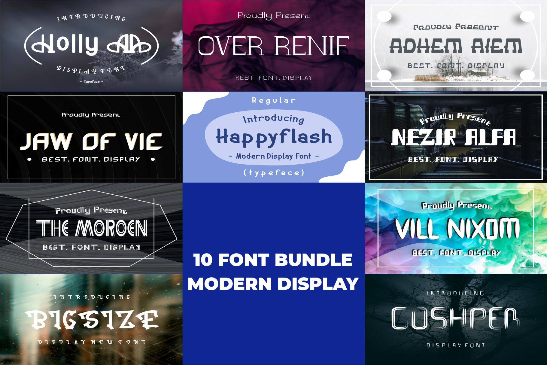 10 FONT BUNDLE MODERN DISPLAY, a Sans Serif Font by MaikoHatta