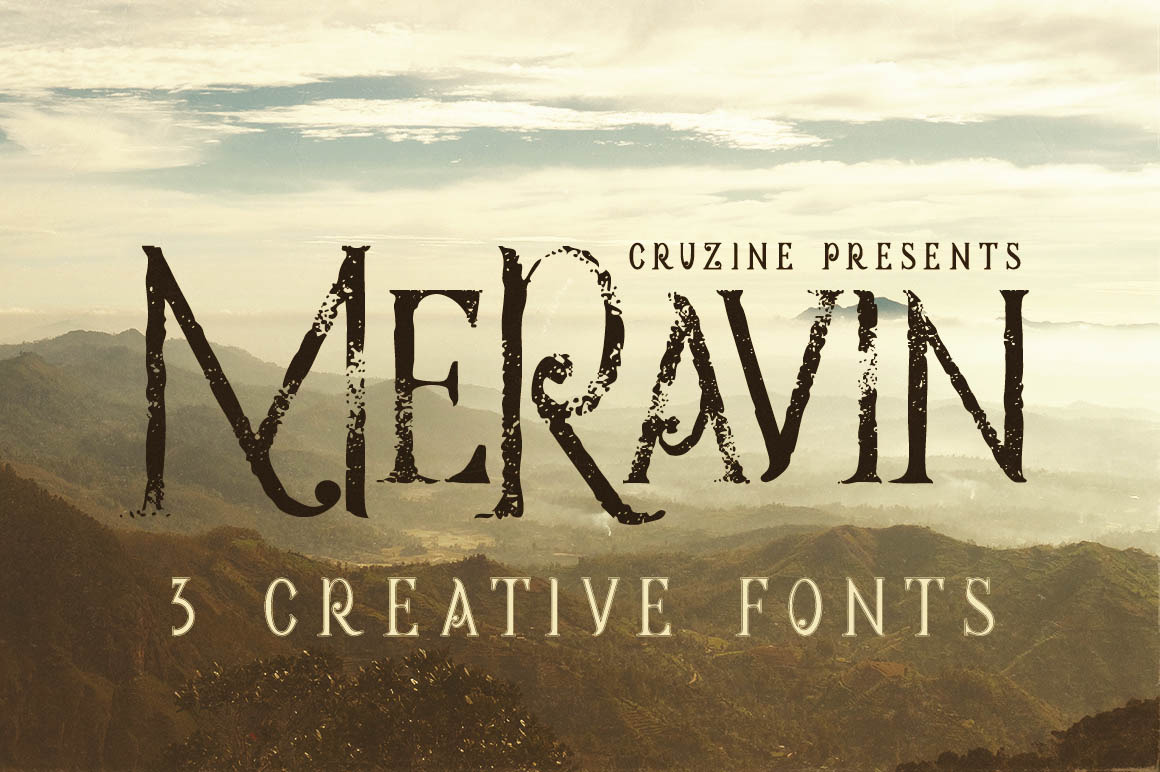 Meravin Typeface, a Font by Cruzine