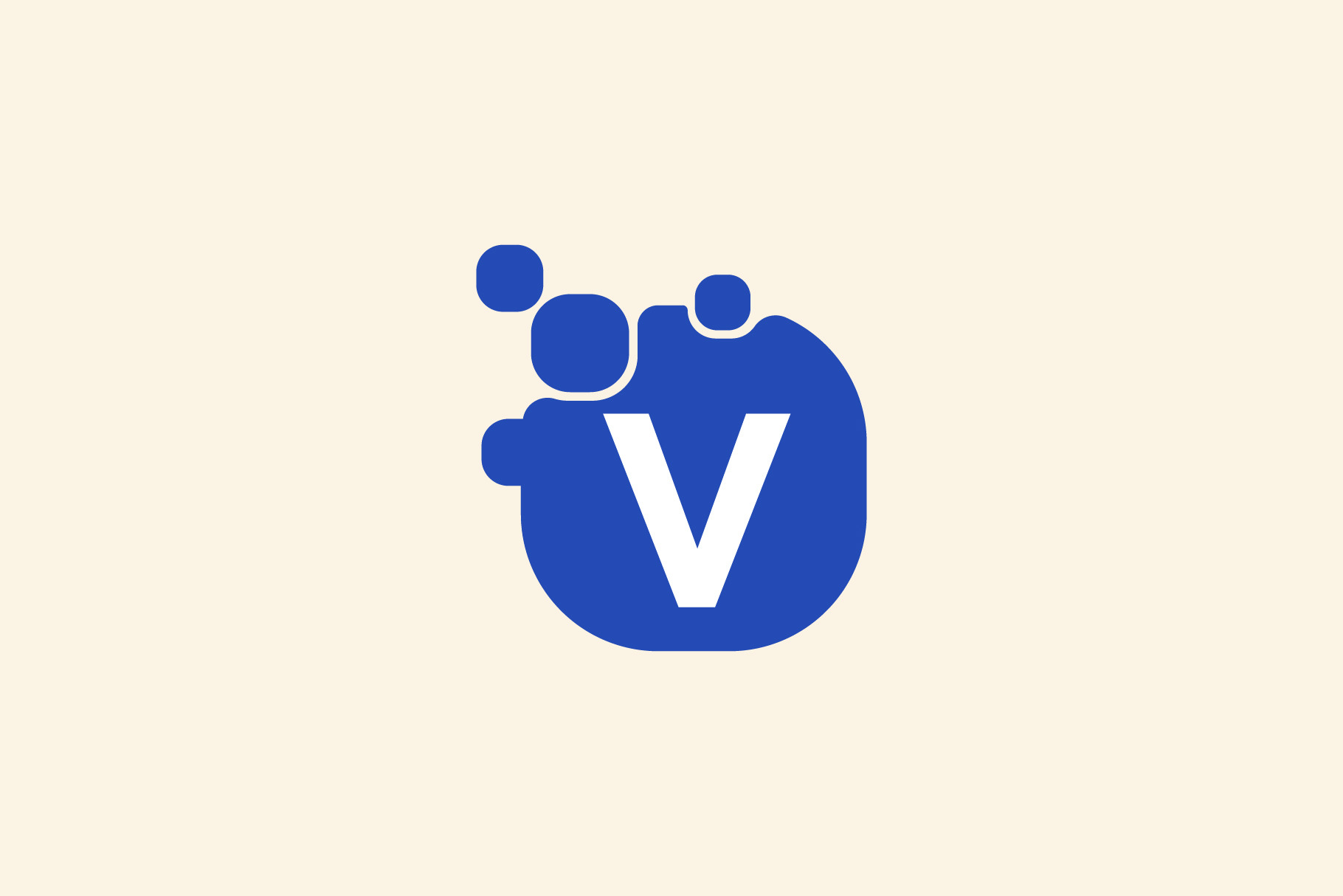 Letter Initial V bubble logo design