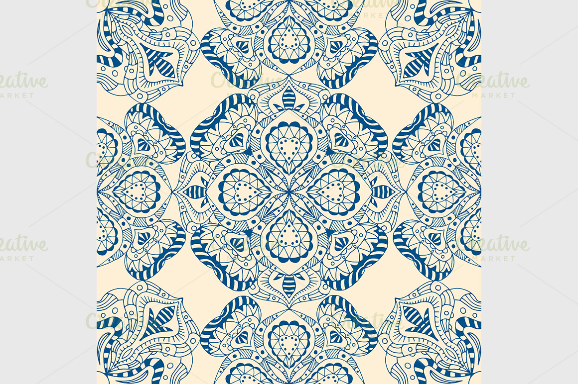 seamless blue pattern, a Decorative Illustration by IllustrationArtShop