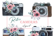 Watercolor clipart. Retro camera png, an Illustration by KomtsyanTatyanaArt