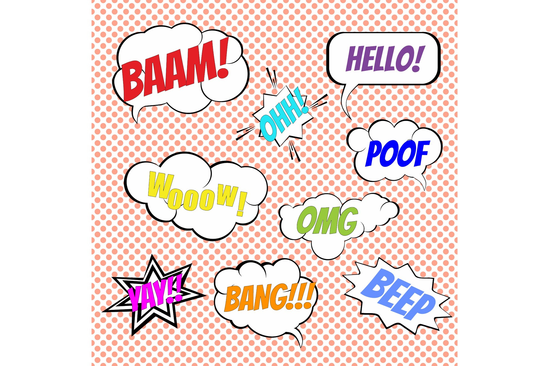 Vector comic book explosion elements, a Texture Graphic by CodeAndDesign