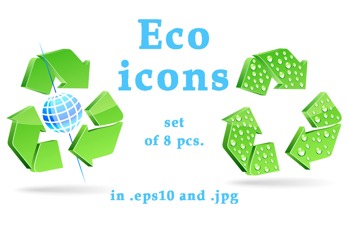 Eco environment protection icons set, an Icon by Vjom