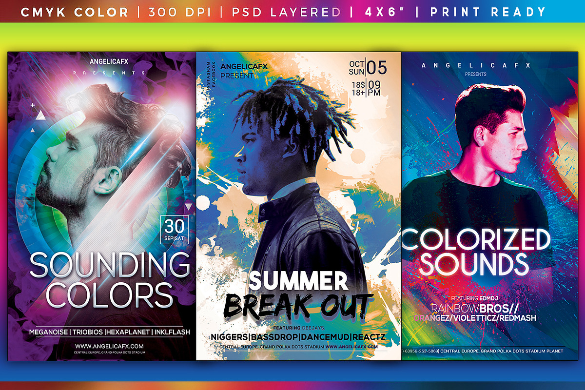 Colorful Flyers Bundle Vol. 12, a Flyer Template by angelicafx