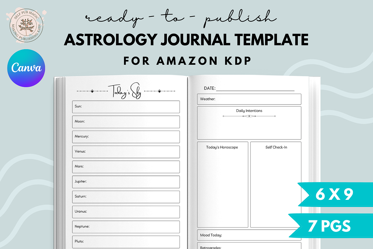 Astrology Journal Canva Template, a Magazine Template by Self ...