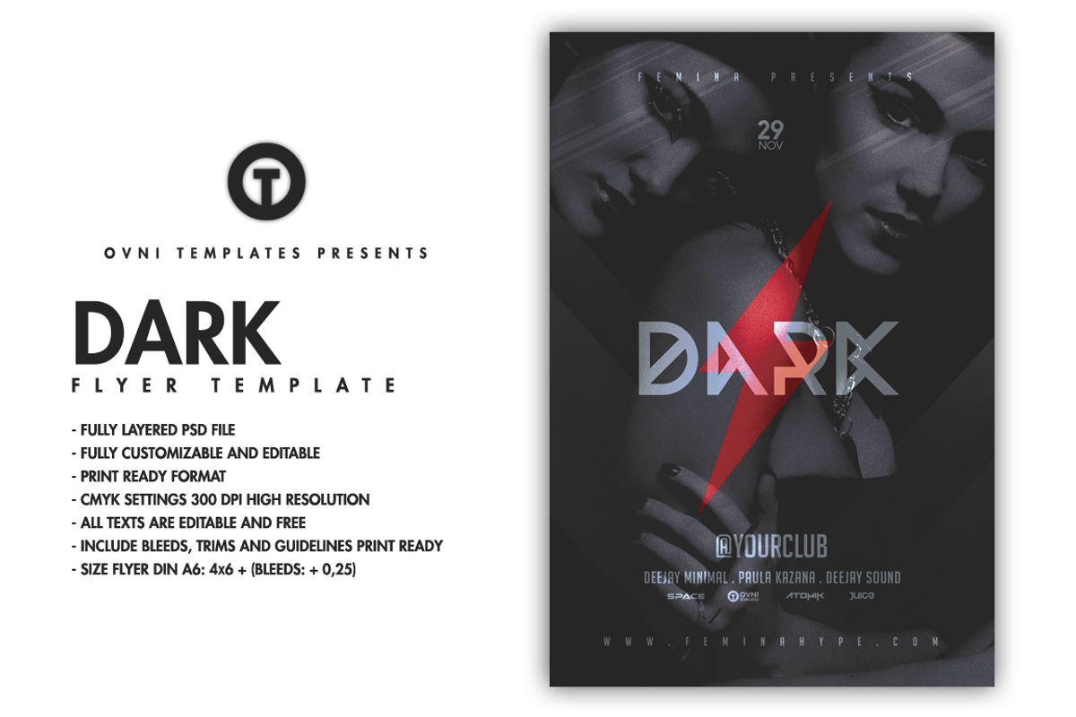 DARK Flyer Template, a Flyer Template by OVNI-TEMPLATES