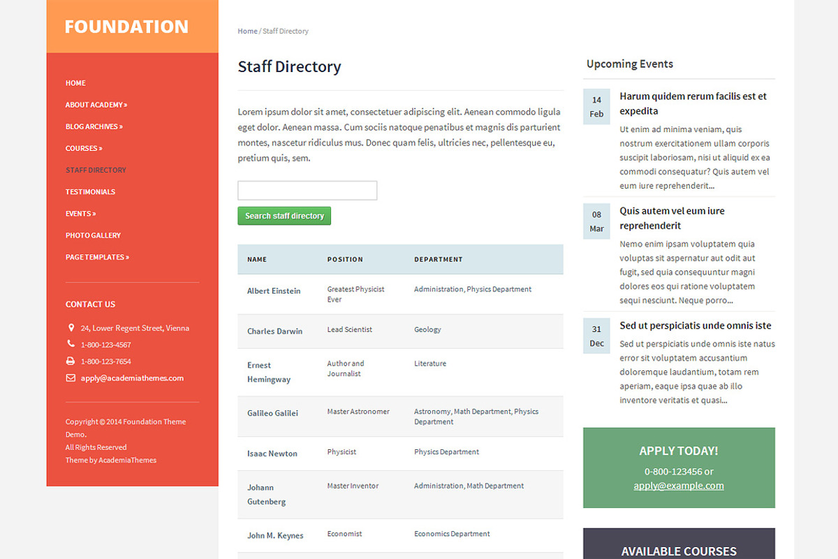Foundation Theme, a WordPress Template by AcademiaThemes