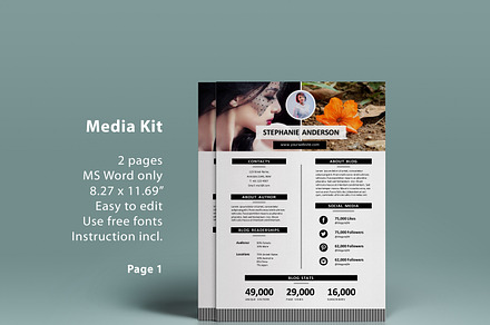 MS Word Blog Media Kit | Presentation Templates ~ Creative Market