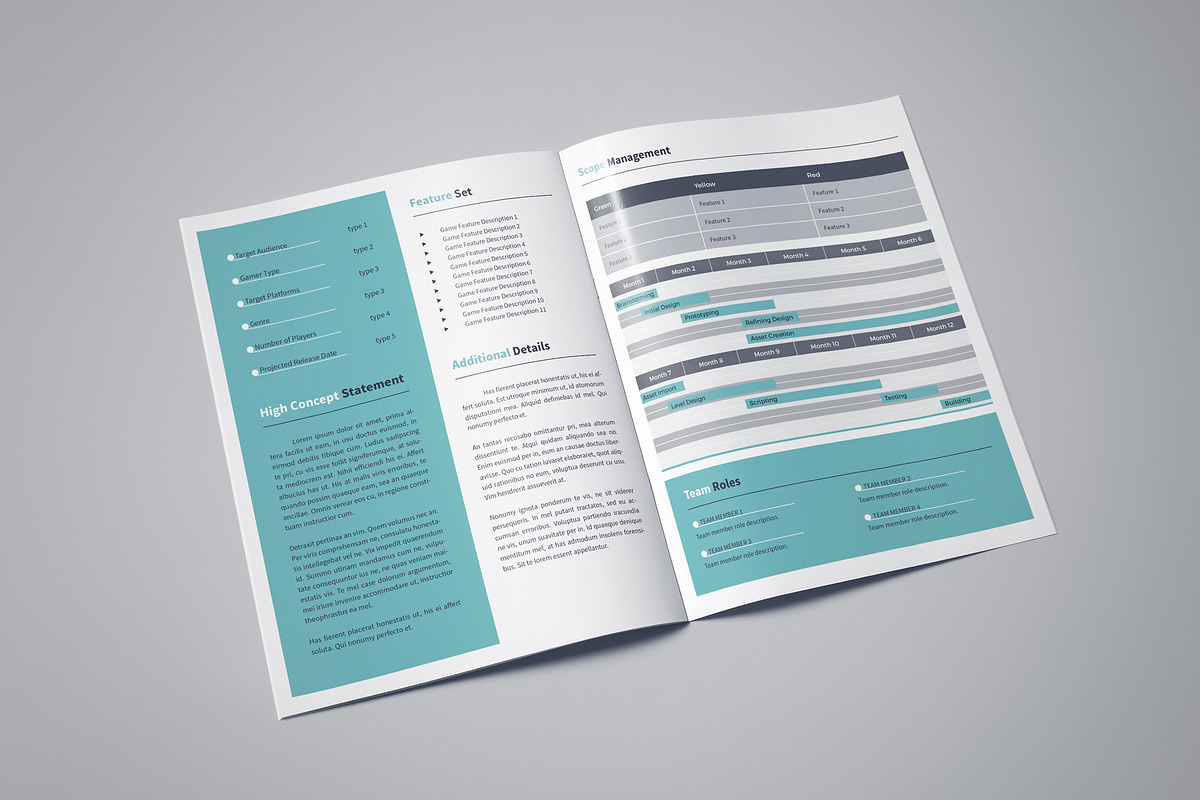 High Concept Game Document Template, a Brochure Template by Hues of Hodges