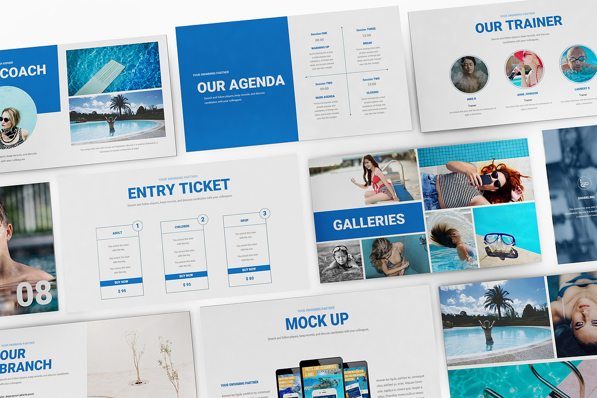 Swimming Powerpoint Template, a Presentation Template by Incools Stokie