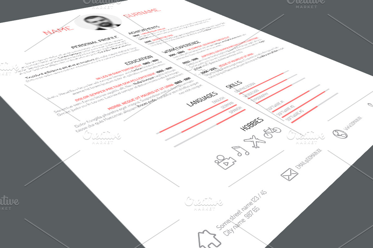 Minimalistic Resume Template, a Resume Template by Orson