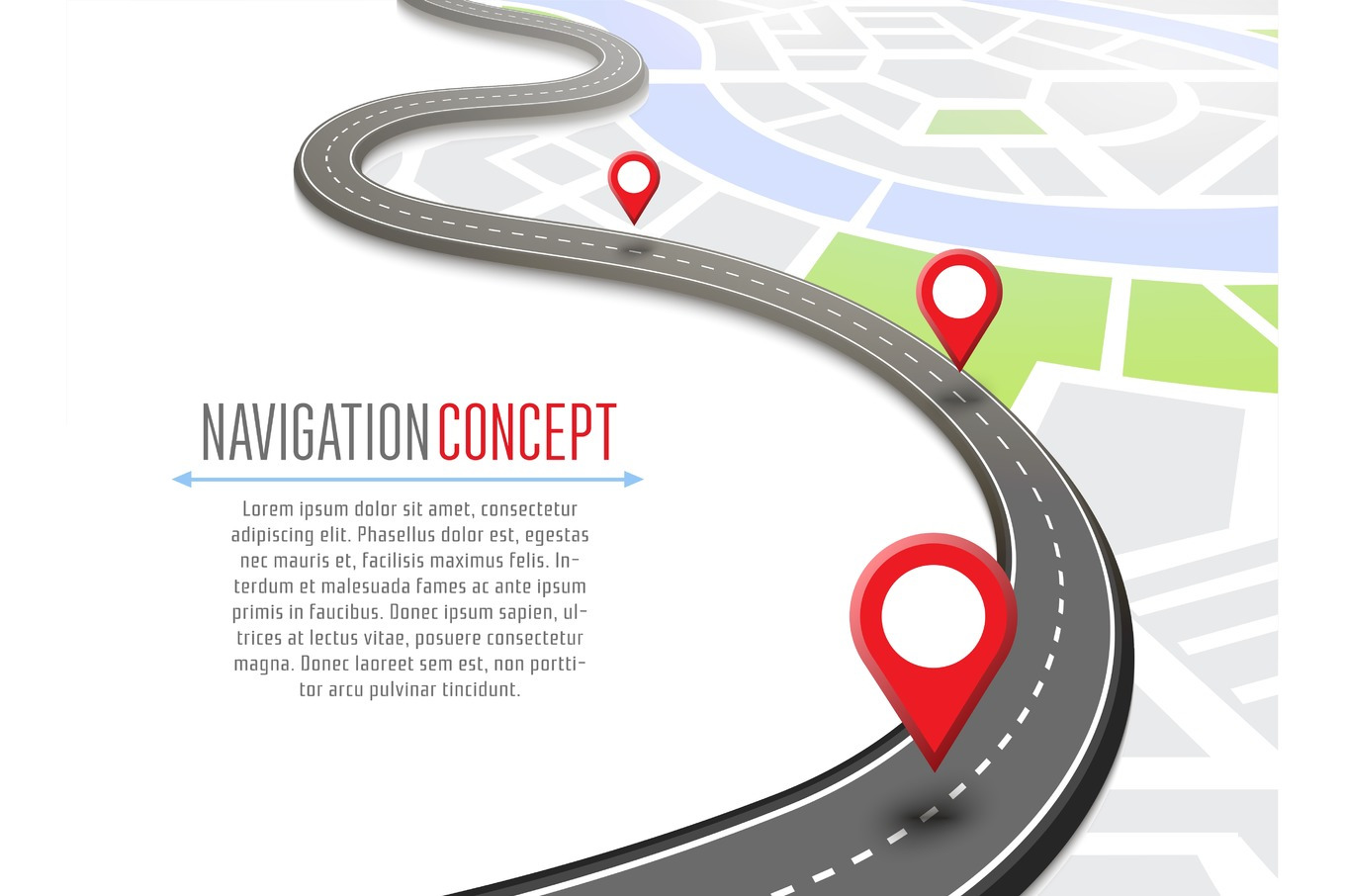 Navigation concept with pin pointer | Technology Illustrations ...