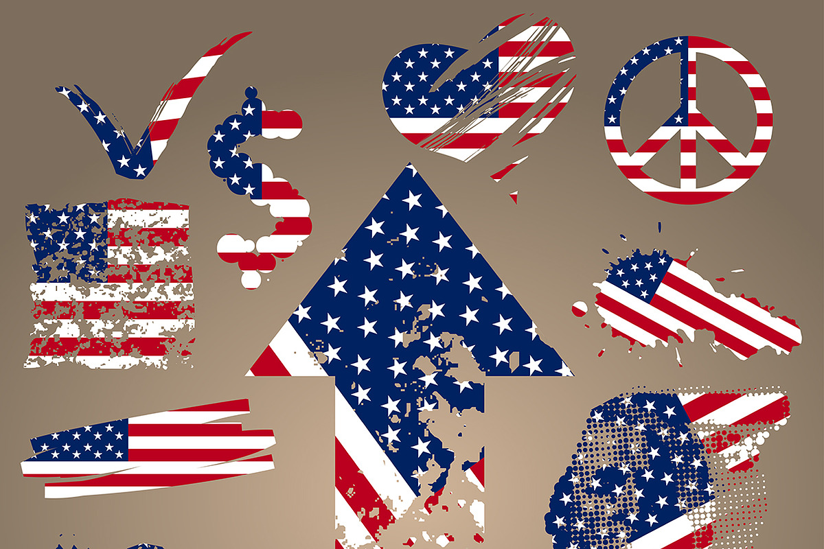 USA flag vector pattern