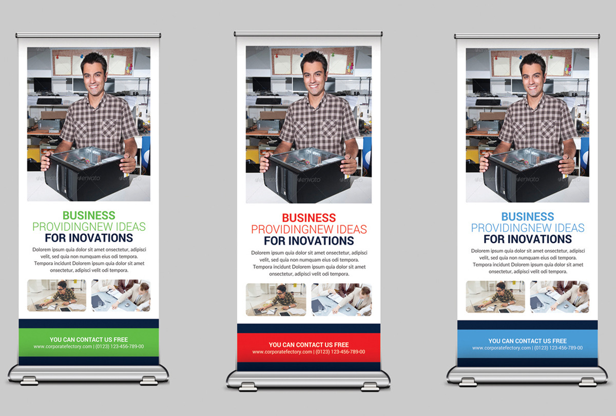 Computer Repair Roll-up Banner, a Flyer Template by graphicforest