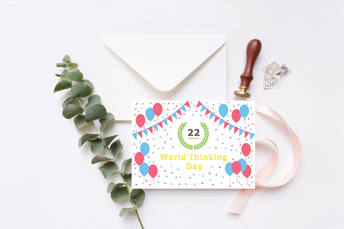 World Thinking Day - February 22, a Card Template by Textures & Backgrounds