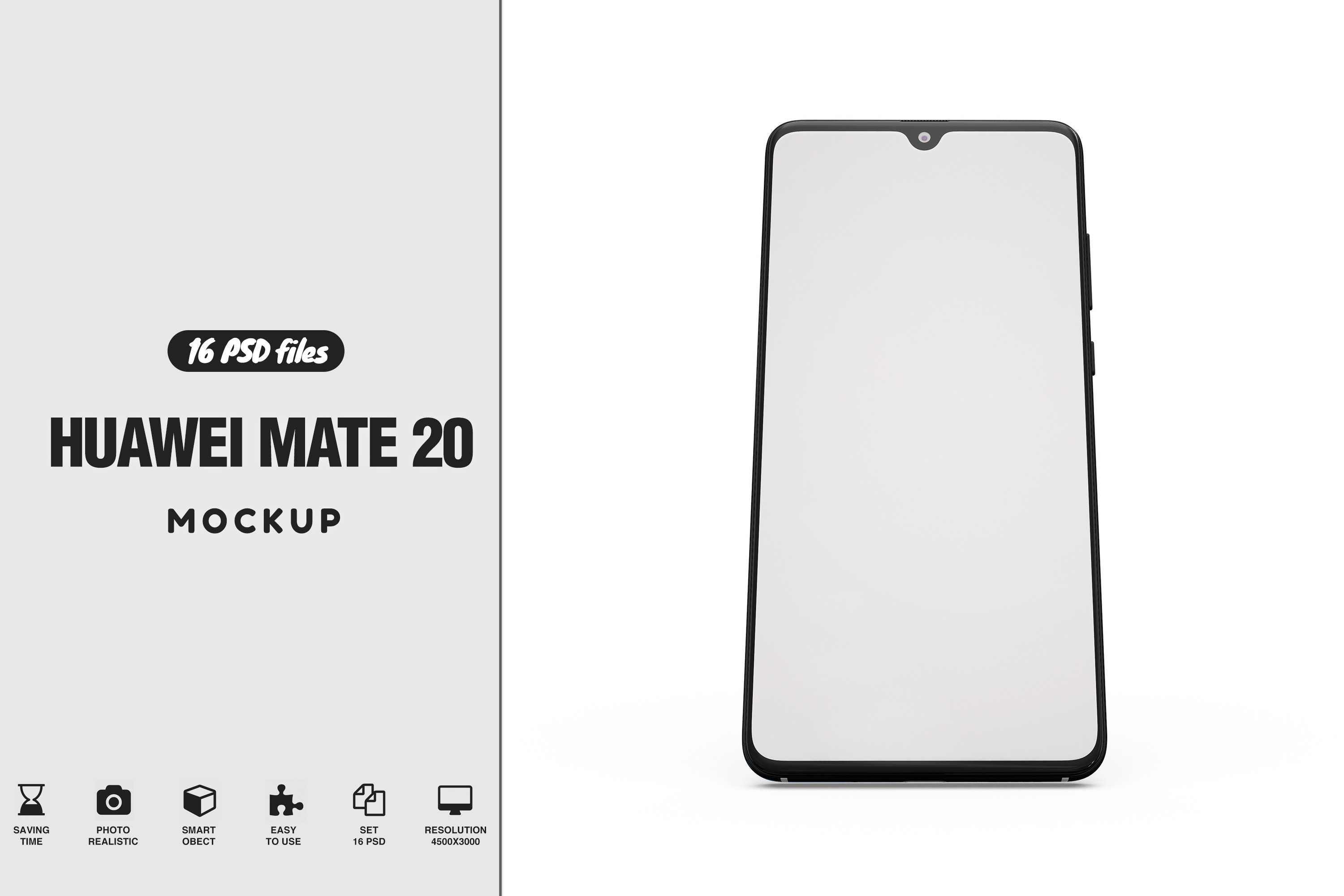 Huawei Mate 20 App Mockup, a Packaging Mockup by PixelMockup