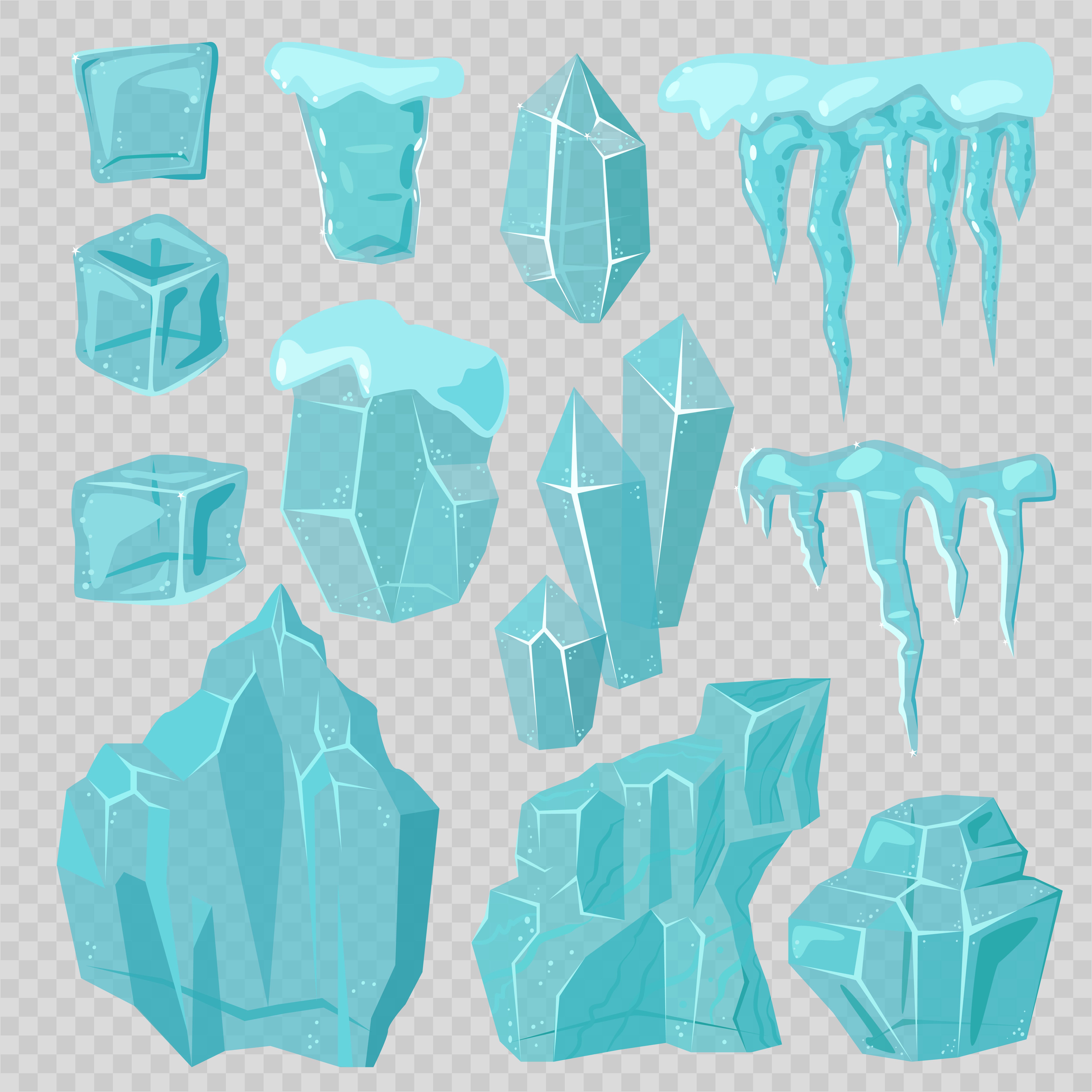 Set of ice caps vector, a Decorative Illustration by KitVector