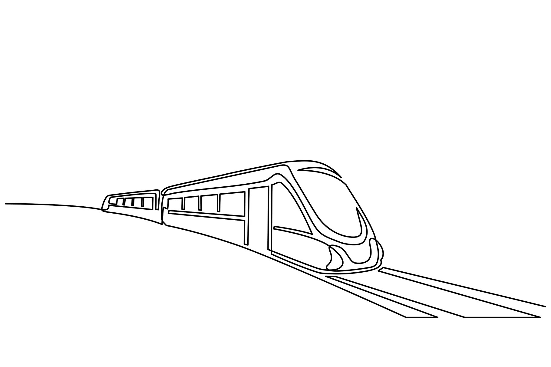 Continuous one line drawing Modern | Transportation Illustrations ...