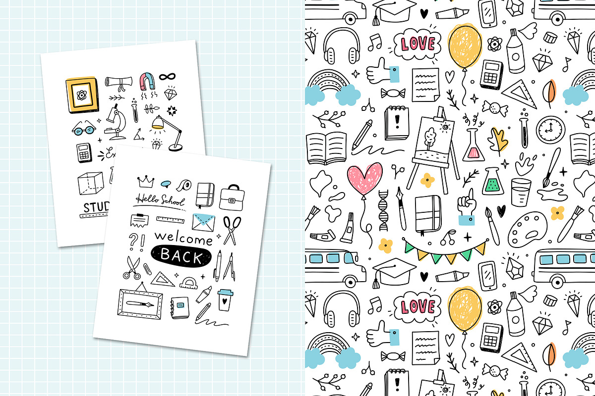 School Doodles, an Education Illustration by Redchocolate