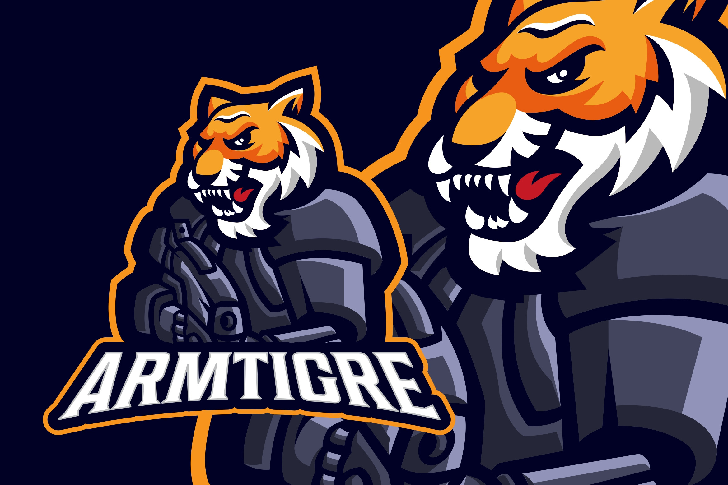 Awesome Army Tiger Mascot Logo, a Branding & Logo Template by EndR_ID