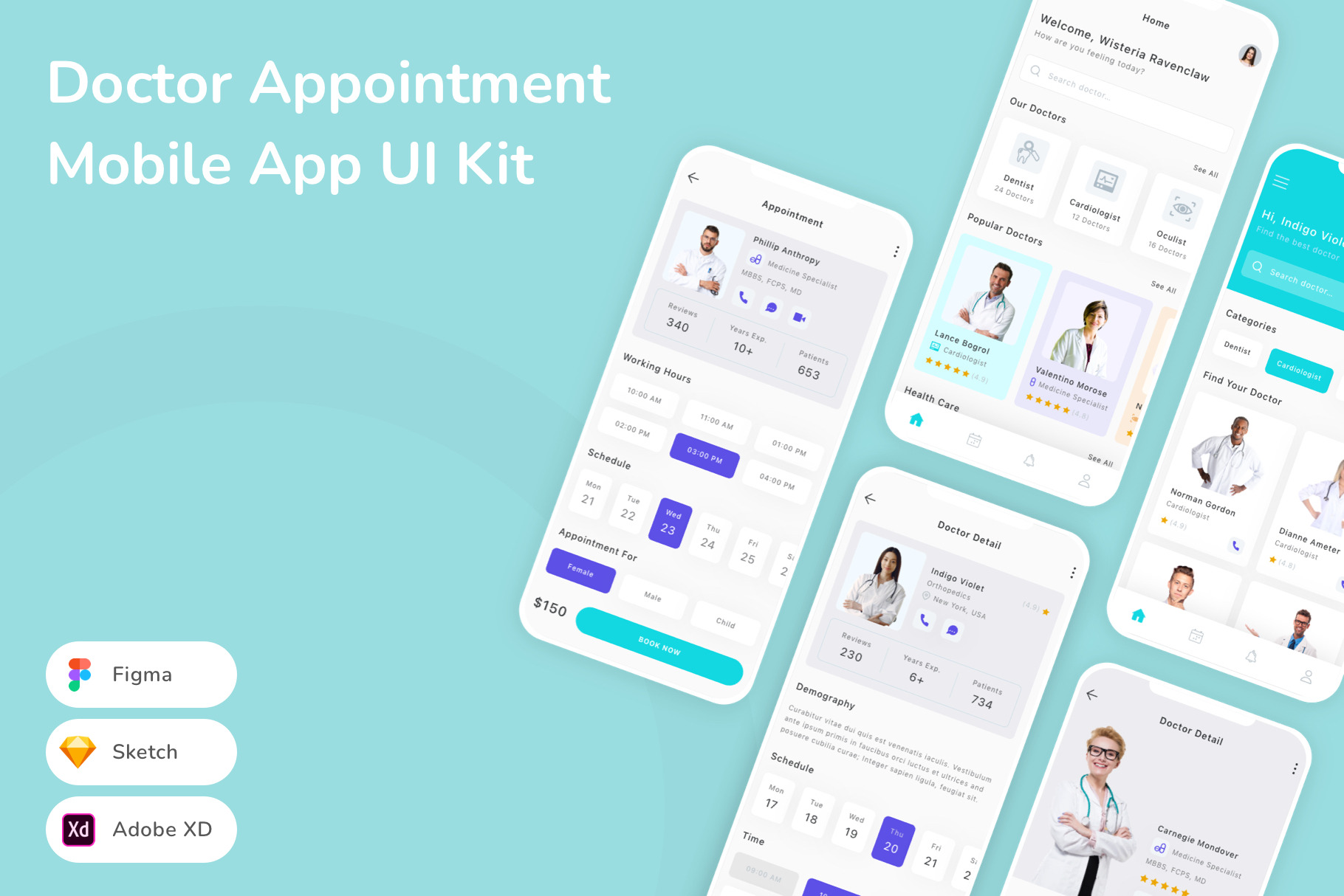 Doctor Appointment Mobile App UI Kit, an UI Kit Template by Betush