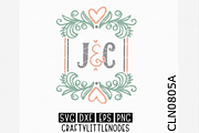 Wedding Couple Monogram Frame SVG, an Illustration by CraftyLittleNodes